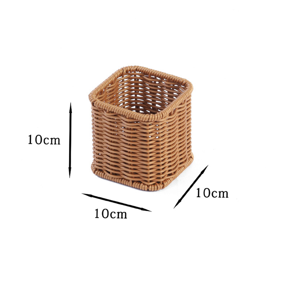 For Home Office Rattan Pen Holder Makeup Brush Cup Desktop Storage ...