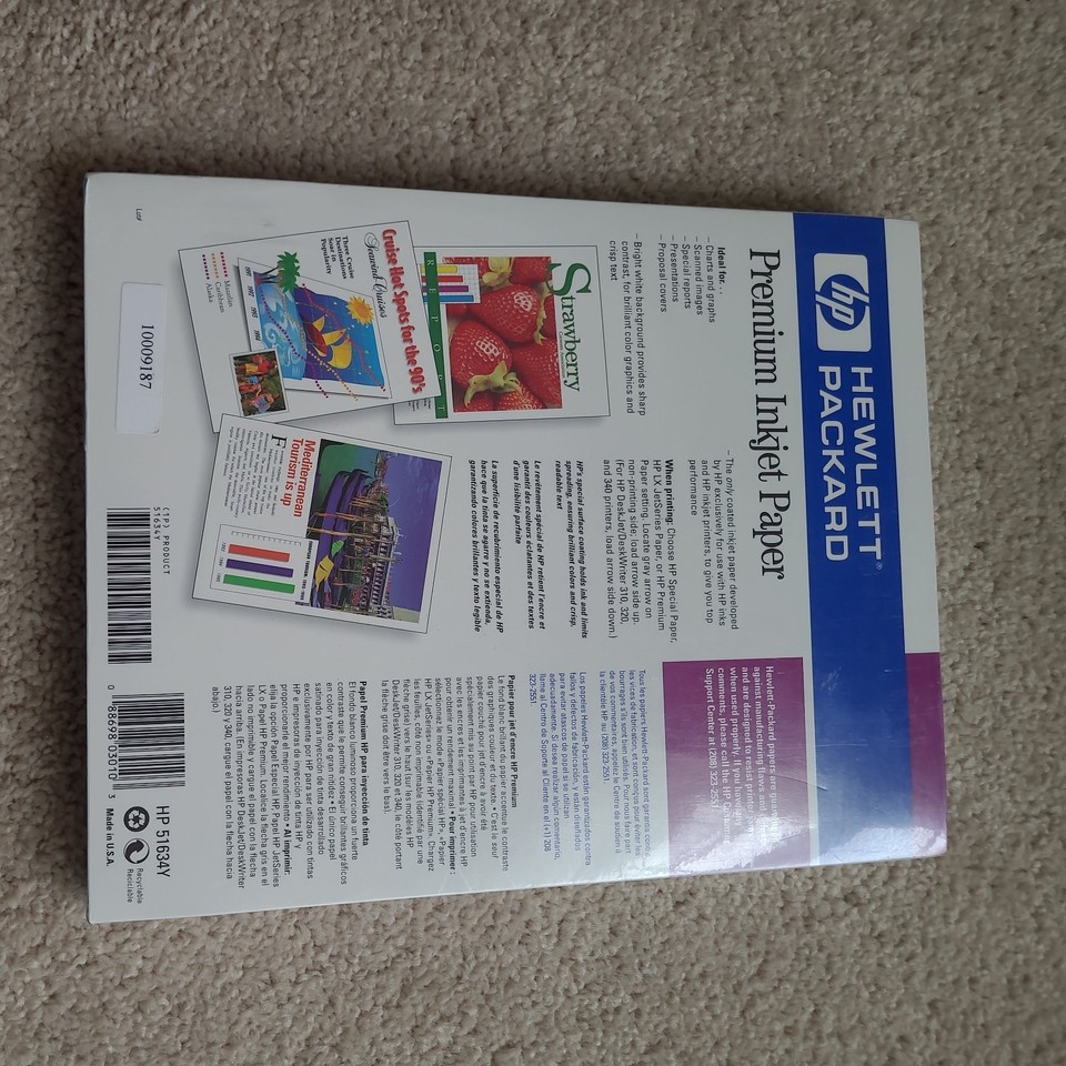 HP Premium Inkjet Paper 51634Y 200 Sheet Packaged Reams 8" x 11.5 ...
