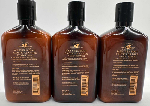 3PK Authentic Griffin Premium Western Boot Exotic Leather Conditioner ...