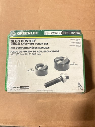 Greenlee 7237BB Manual Slug Buster Knockout Punch Kit 1-1/2 and 2 ...