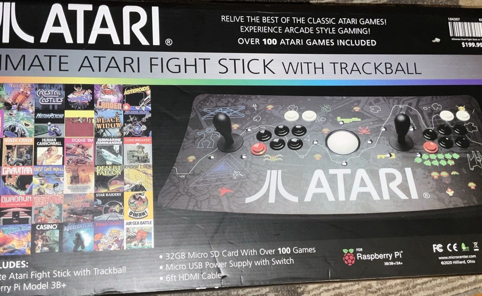Atari Arcade Fightstick USB Dual Joystick Micro Retro Gaming Controller ...