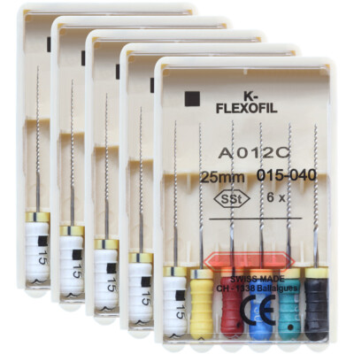 5Packs Dental K-FLEXOFILE Flexibility Endodontic Root Canal K Files ...
