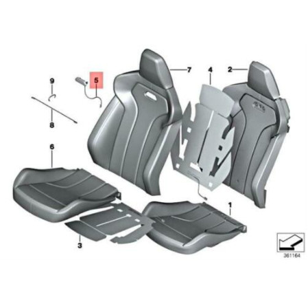 BMW M3 F80 FRONT SPORT SEAT BACKREST EMBLEM TRIM SILBER 52109503045 NO ...