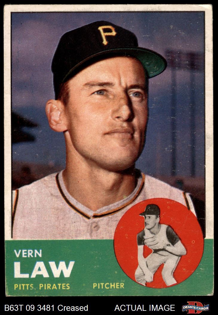 1963 Topps #184 Vern Law Pirates 3.5 - VG+ | eBay