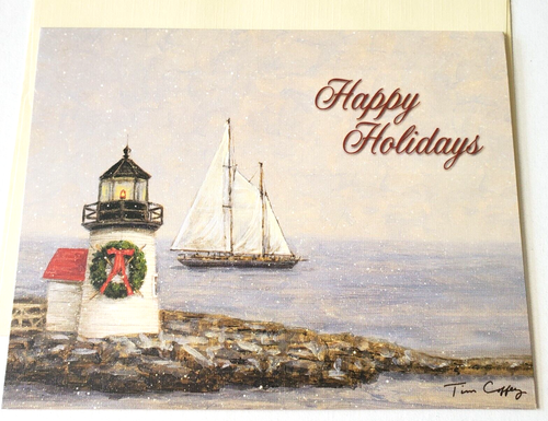 Christmas Card Lang Sailing Holiday Tim Coffey Nautical Lighthouse ...