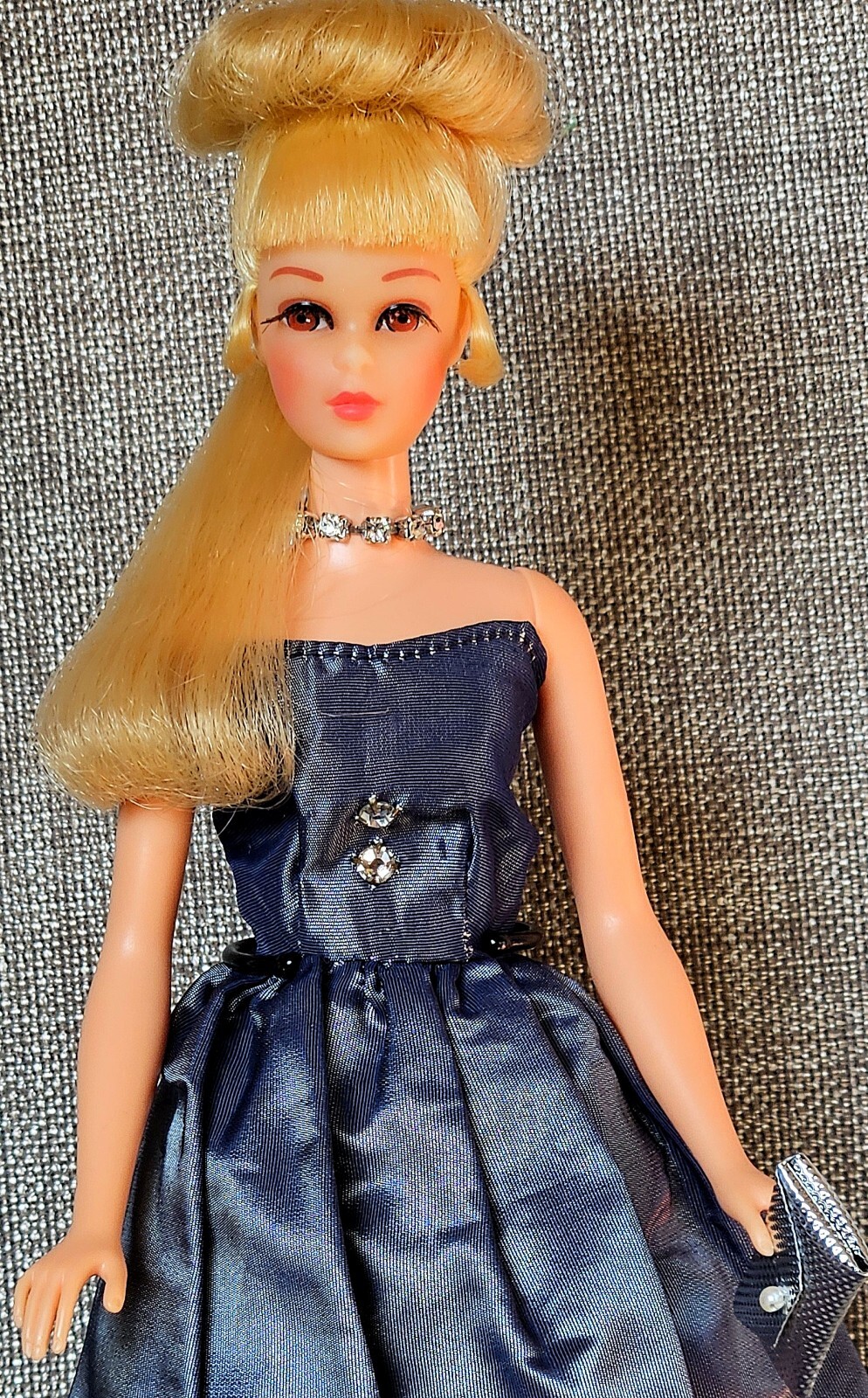 VINTAGE BARBIE 60'S BLACK MAGIC SATIN PARTY DRESS SET FRANCIE TWIGGY ...