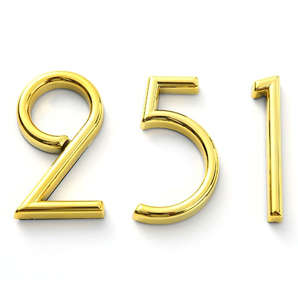 Gold Door Number Sign 3D Plate Sign Creative Address Sign Universal | eBay