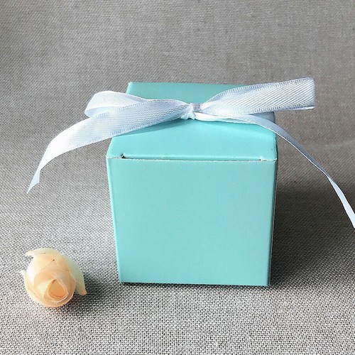 100 Cubic Tiffany Blue Wedding Macaroon Chocolate Candy Favor Gift ...