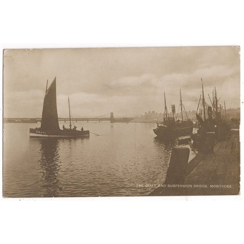 MONTROSE Angus The Quay and Suspension Bridge Postcard, Postmarked 1916 ...