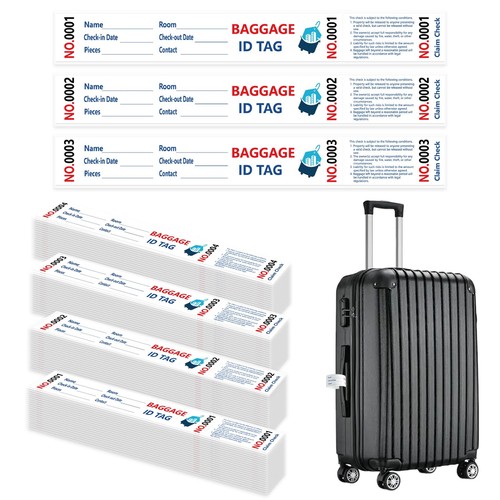 2000 Luggage Tags Hotels Baggage Claim Check Tags with Transfer Tape ...