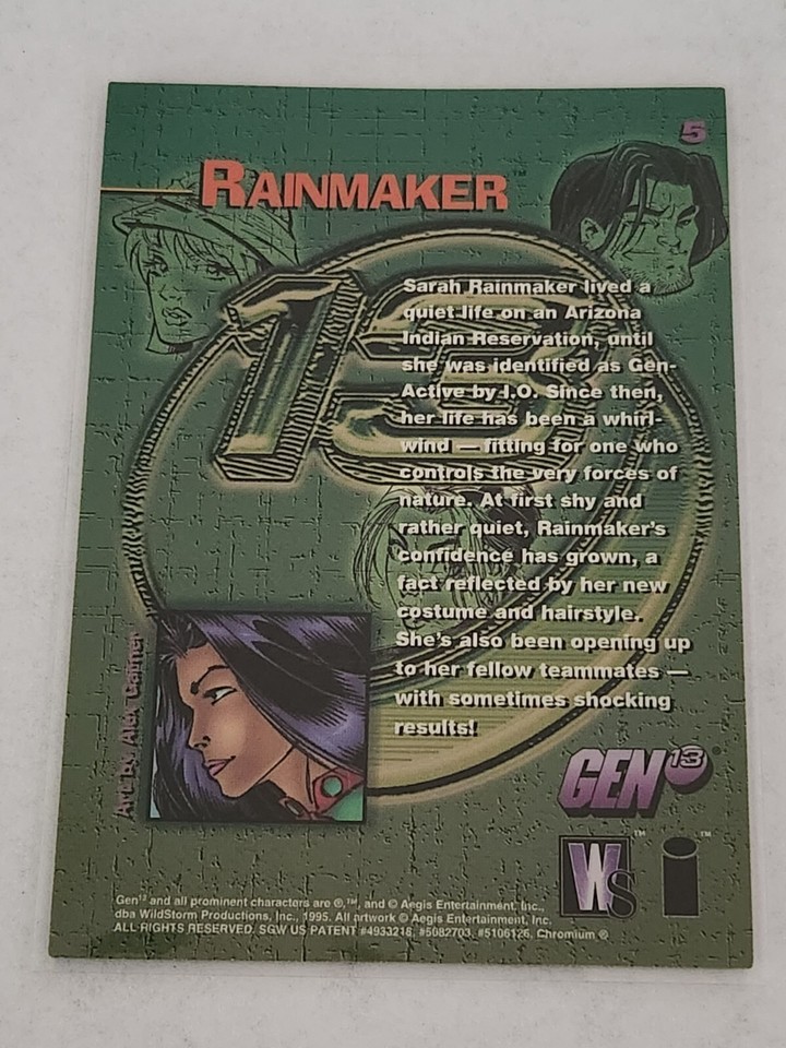 1995 GEN 13 RAINMAKER #5 by WILDSTORM CHROME TRADING CARD | eBay