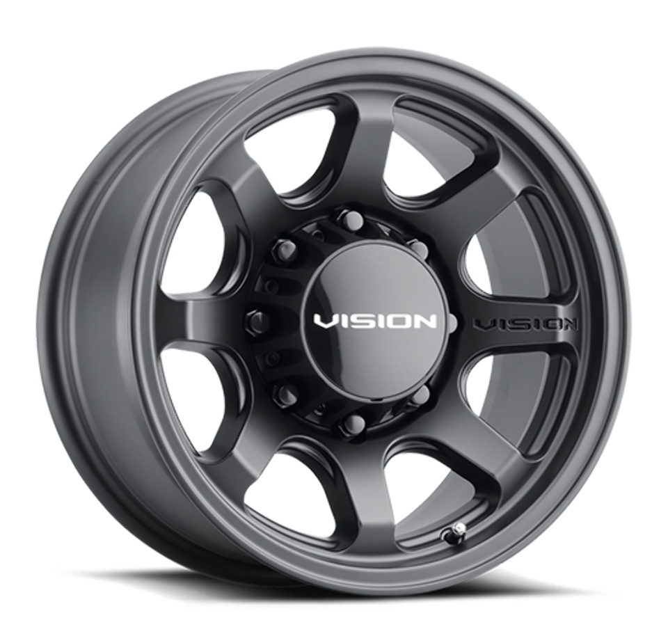 Set 4 16" Vision Off-Road 351 Flow Satin Black Wheels 16x8 8x6.5 Truck ...
