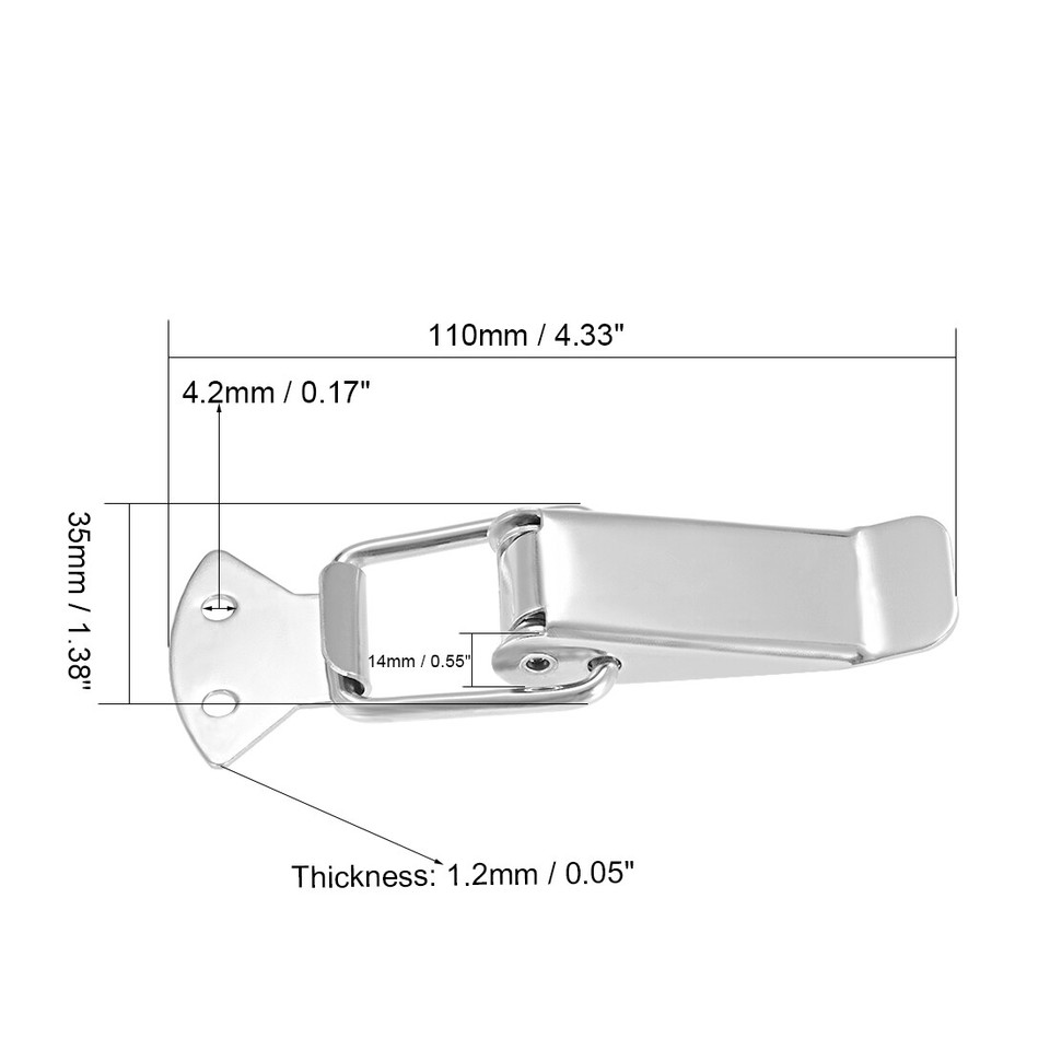 304 Stainless Steel Spring Loaded Toggle Latch Catch Clamp Hasps, 110mm ...