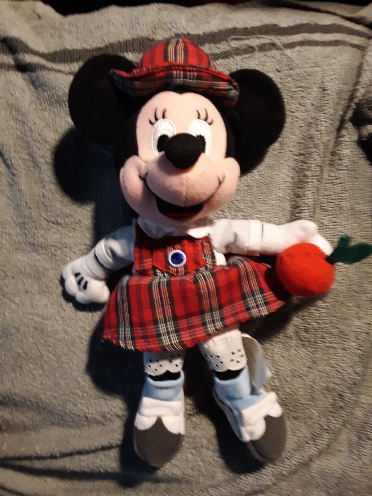 10" plush Disney Minnie Mouse holding apple Setember birth stone | eBay