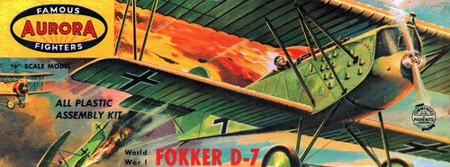 AURORA 1/48 FOKKER D.VII WW1 GERMAN JASTA BIPLANE FIGHTER Kit 106-79 ...
