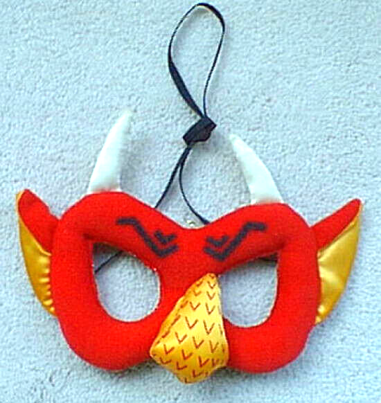 Vintage Halloween Face Mask Devil Monster Applause Kids Red Plush ...