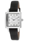 Bulova Accutron 63P100 Massella Diamond Leather Band Square Women's ...