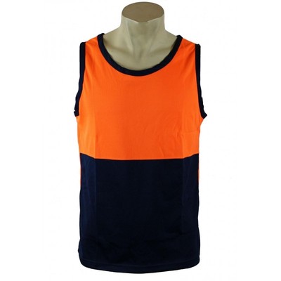 Hi Vis SINGLET Work Wear SAFETY Fluro MicroMesh TANK Top HighVisibility ...