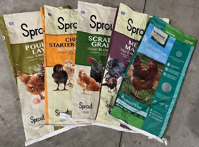 Lot (5) Empty Chicken Feed Woven Plastic Bag Sack Craft Repurpose | eBay