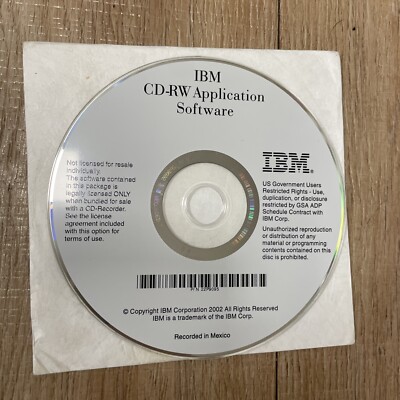 IBM CD-RW Applications Software 2002 Vintage | eBay