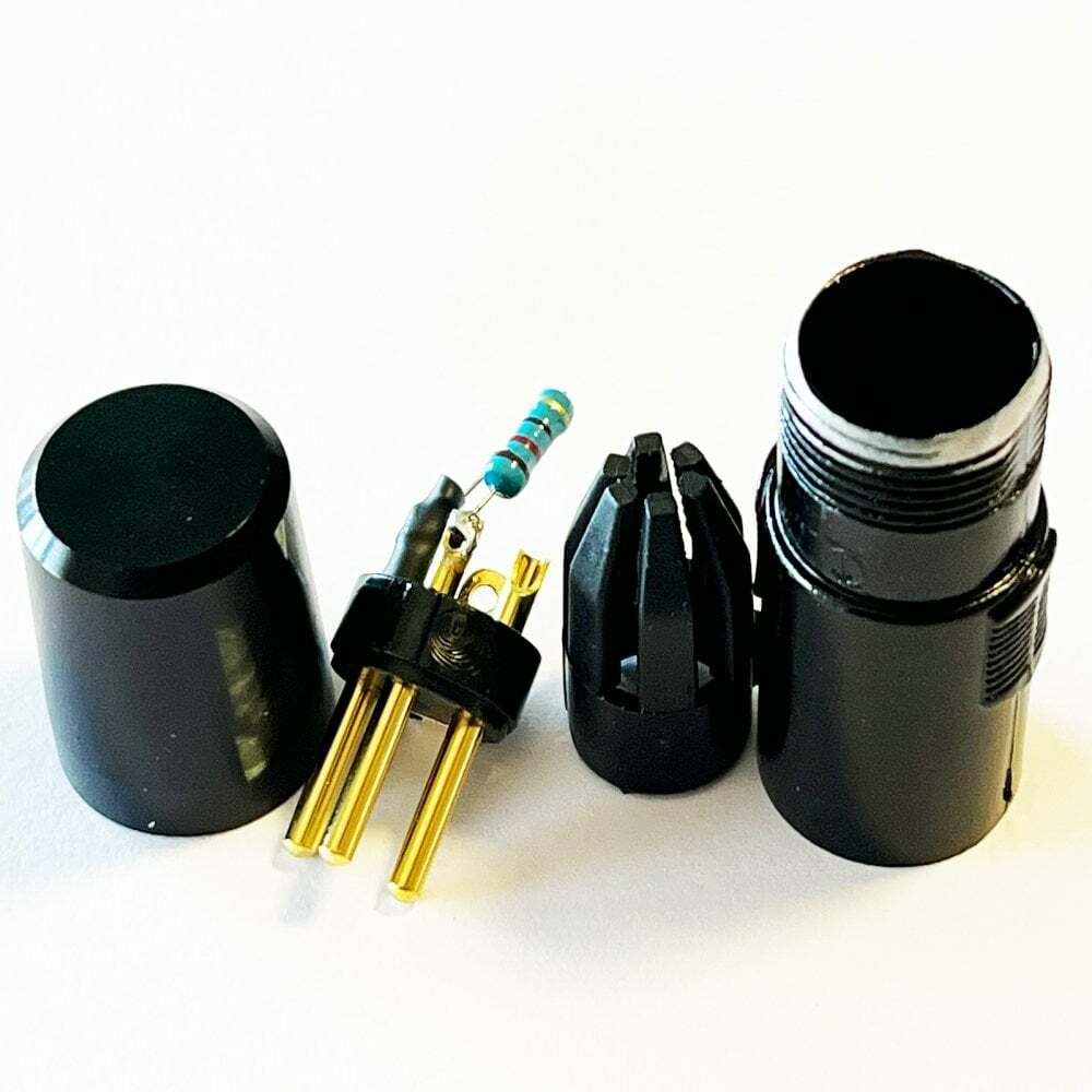 Pro Pack of 2 Gold 3 Pin Male DMX Terminator Plugs for Lighting Rigs ...