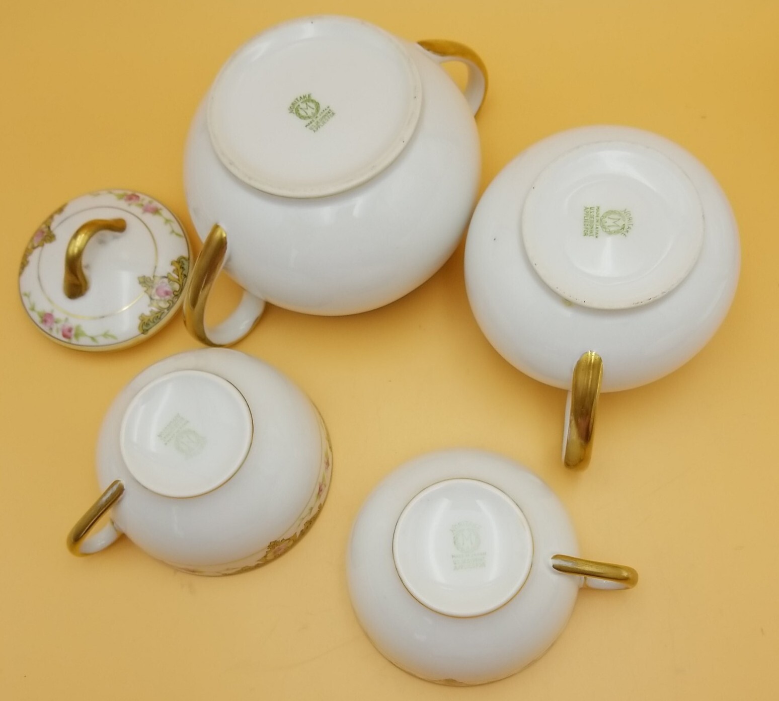 Vintage NORITAKE MORIMURA 7 pcs. Tea Set (Teapot, Creamer & Sugar Dish ...