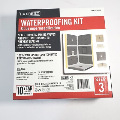 "EVERBILT" 100% WATERPROOFING KIT FOR STEAM SHOWERS | eBay