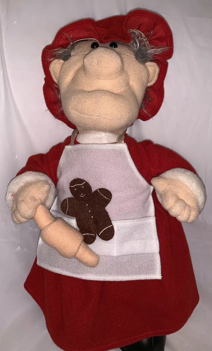 Good Stuff Plush Holiday Grandma Granny Mrs Clause In Apron w/ Rolling ...