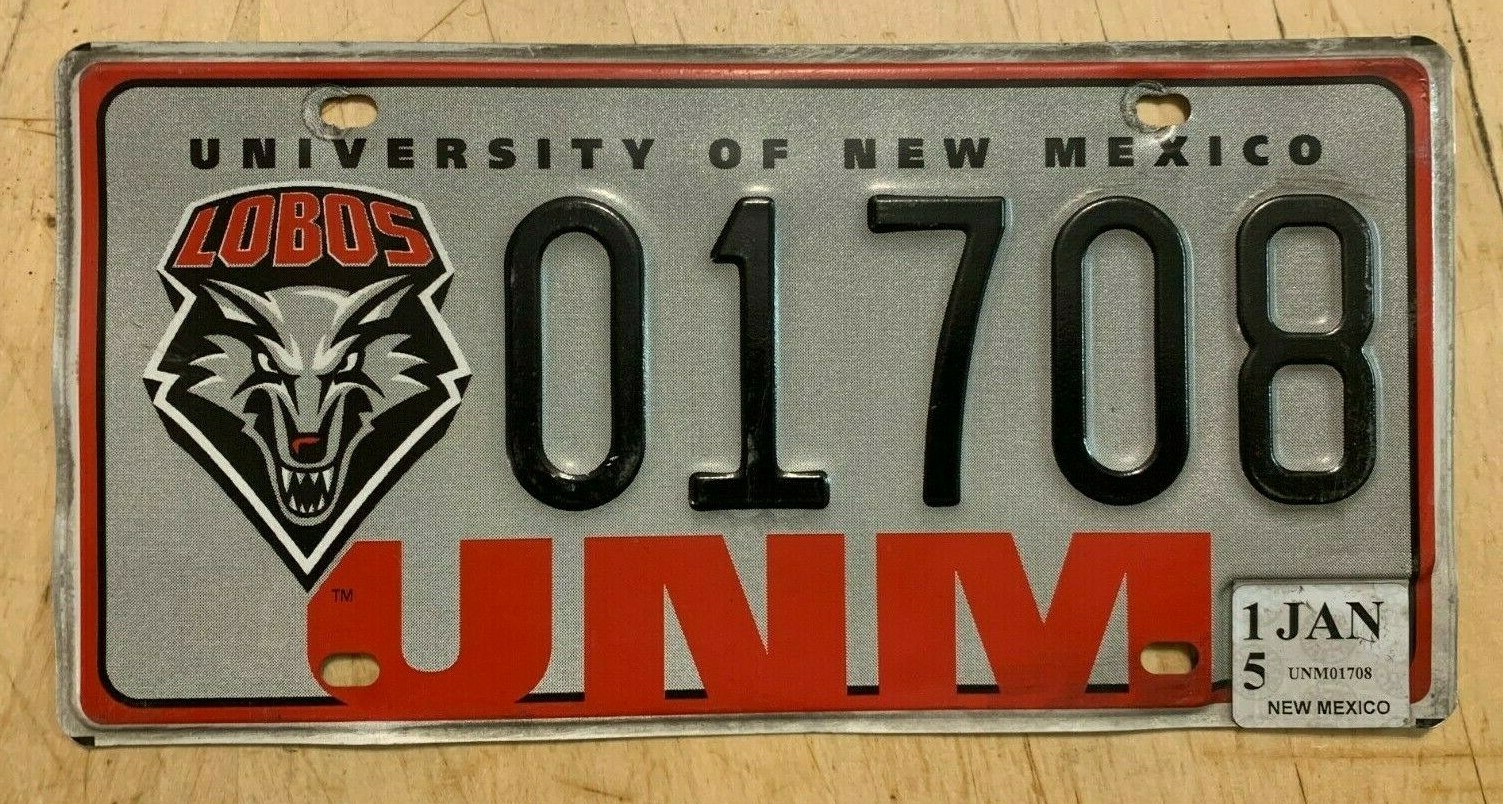 2015 UNIVERSITY OF NEW MEXICO LOBO GO LOBOS COLLEGE LICENSE PLATE ...