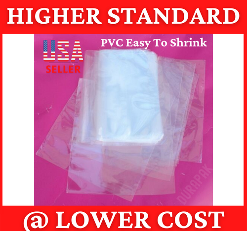 500 pcs 6X6" PVC Heat Shrink Film Wrap Flat Bag 100 Ga Packing Slim CD ...
