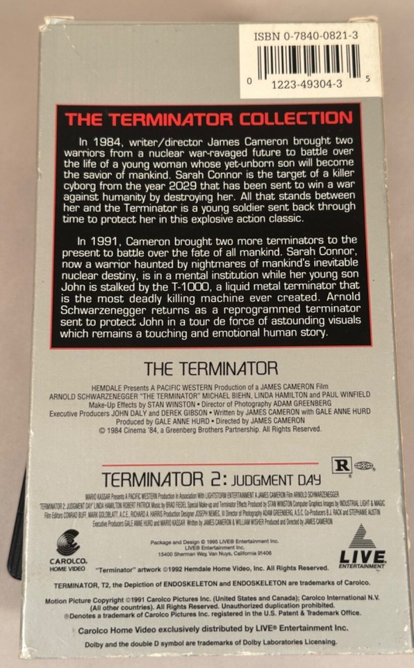 The Terminator Collection (I & II) VHS Video Tapes | eBay
