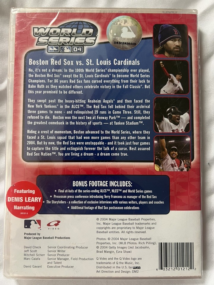 RED SOX 2004 WORLD SERIES CHAMPIONS OFFICIALLY LICENSED MLB BASEBALL ...