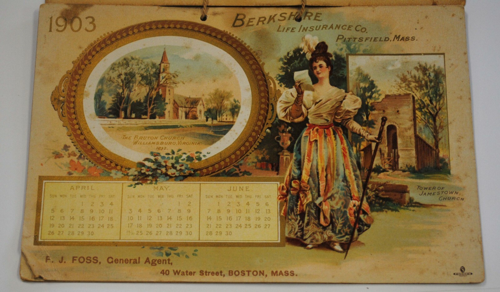 Antique 1903 Calendar Berkshire Life Insurance Co. Pittsfield Mass.. | eBay