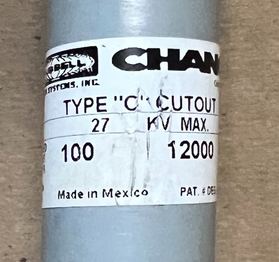 HUBBELL/CHANCE TYPE C CUTOUT FUSE 12000 AMPS 27KV MAX | eBay
