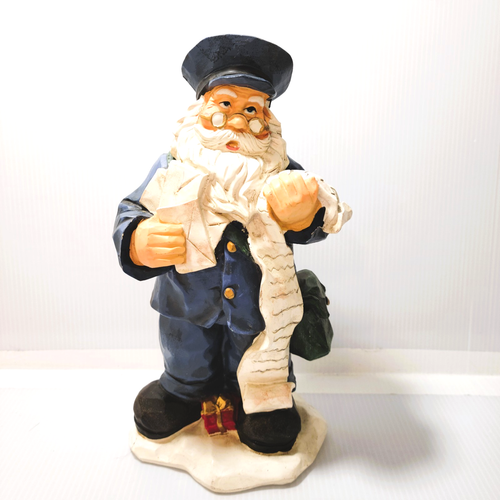 Santa Mailman in Blue Christmas Figurine Resin 9 1/2" | eBay