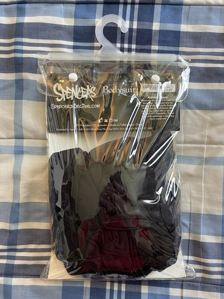 Spencer’s Body Rage Black Bodysuit Morph Suit Size XL Great Condition ...