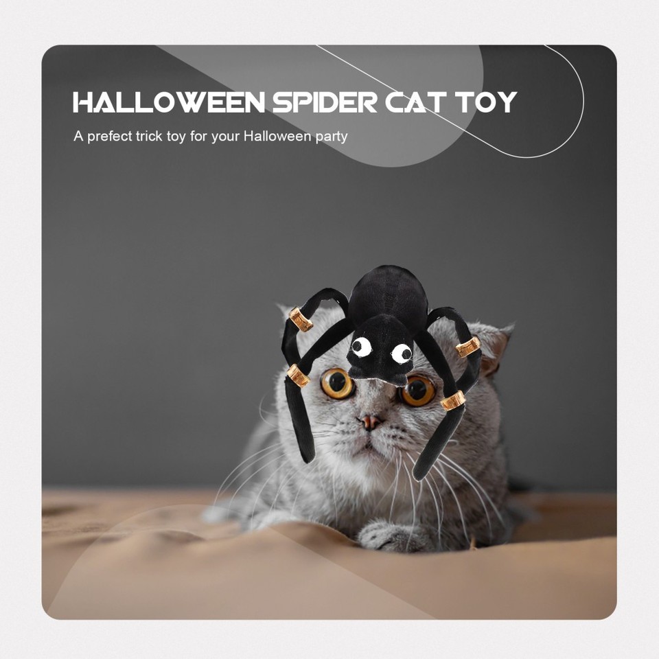 1PC Halloween Cat Toy Party Scene Layout Prank Prop Simulation Spider ...