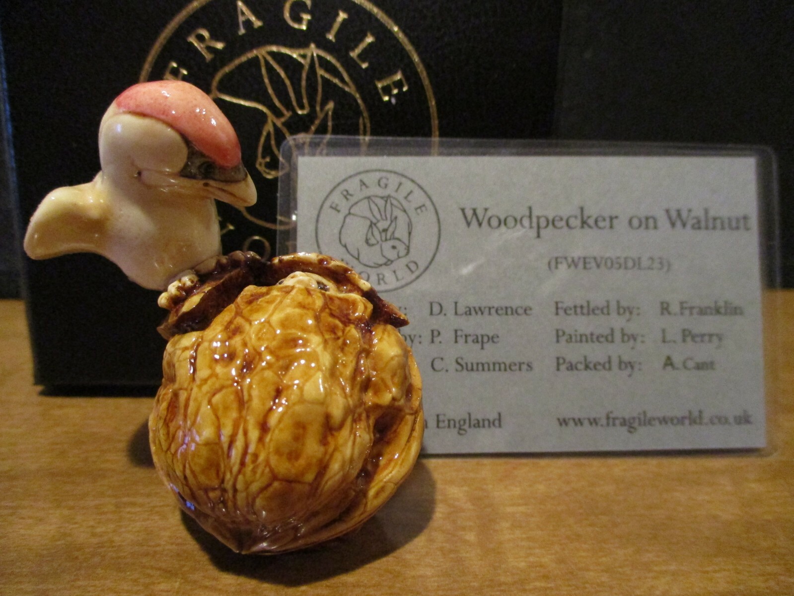Harmony Kingdom MPs Fragile World Woodpecker on Walnut Figurine by ...