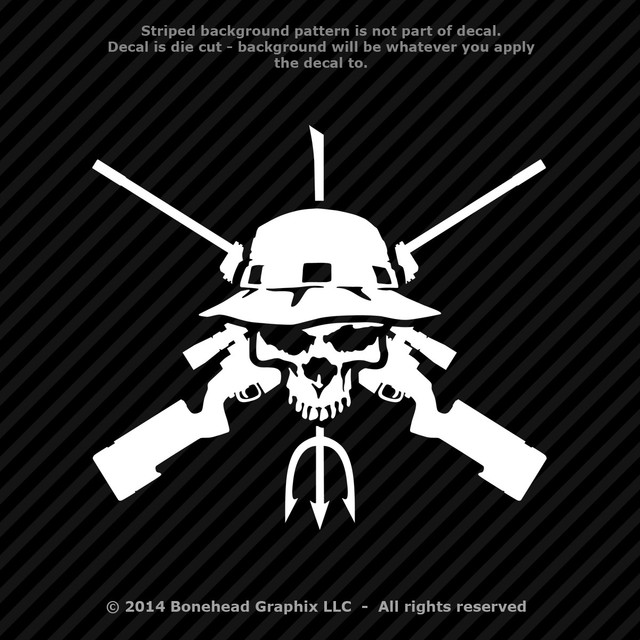 Navy Seal Sniper Skull Military Special Forces Vinyl Decal USMC Army ...