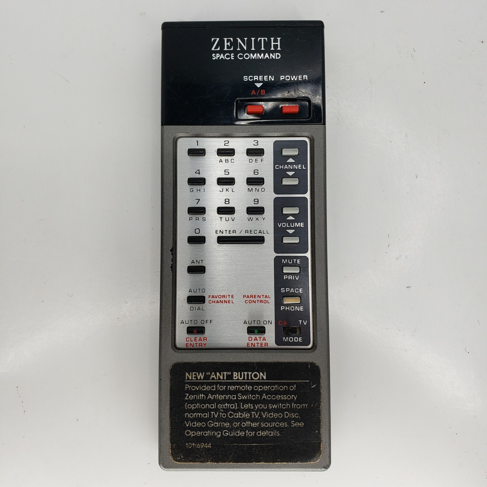 Vintage Zenith Space Command Remote Control UNTESTED 343 14-980A 124-73 ...