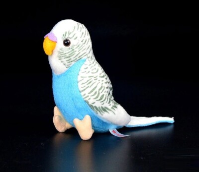 Blue Budgerigar Parrot Bird 4" Stuffed Animal Plush Toys Toddler Doll ...