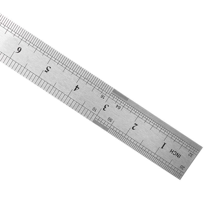 2X(Stainless Steel Side Measuring Straight Ruler 60cm/24", Silver T9S7 ...