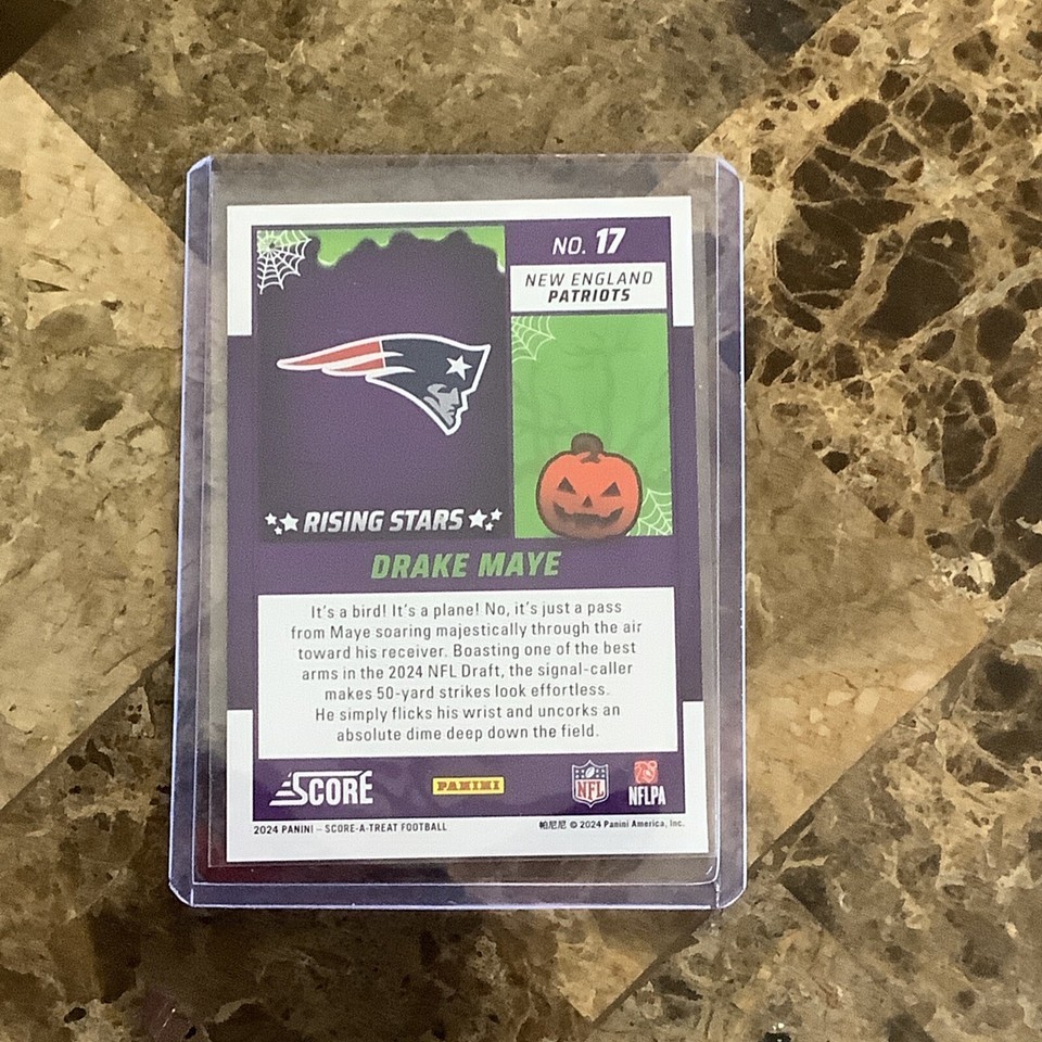 2024 Score A Treat Pumpkin 17 Drake Maye Rookie RC New England Patriots ...