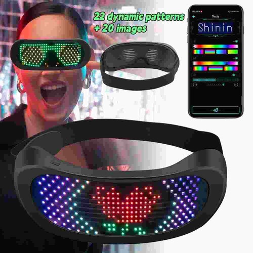 Bluetooth Luminous LED Glasses Customizable APP Controlled LightUP ...