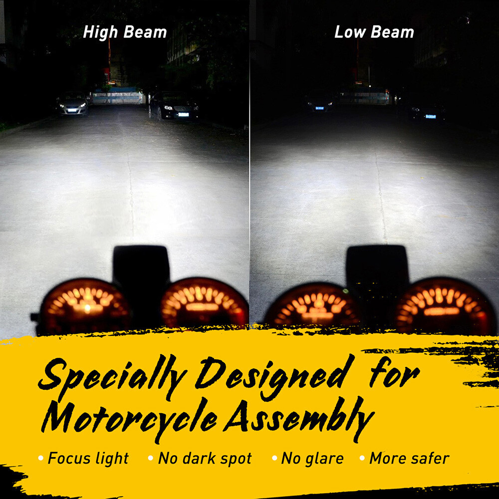 Waterproof H4 LED Headlight Globes Hi/Lo Beam 1600LM 6500K Super Bright ...