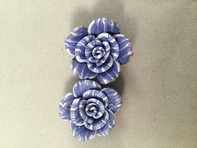 Fimo Clay Roses Blue Lavender Purple Black Gray Gold Yellow Lime Green ...