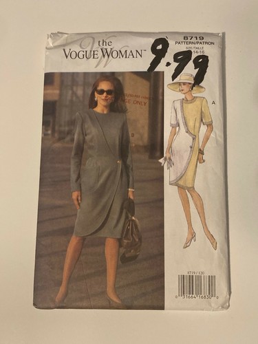 UNCUT Vintage 90s Vogue 8719 Woman Semi-Fitted Tapered Dress, sizes 12 ...