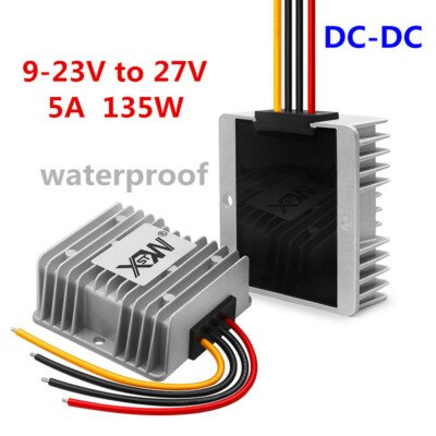 9-23V to 27V 5A 135W power converter waterproof module DC-DC 12V to 27V ...