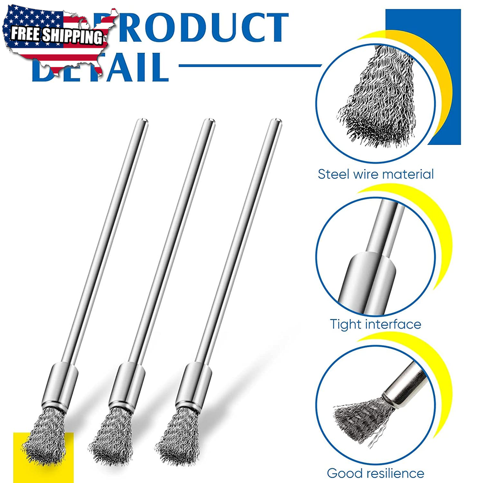 Small Wire Brush Extended Wire Brush for Drill Stainless Steel Wire ...