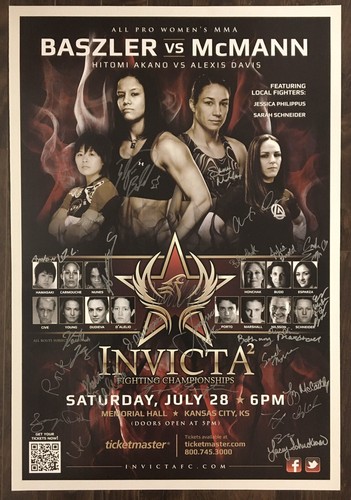 Invicta FC 2 Autographed Poster, SBC, Amanda Nunes, Linenbacked ...
